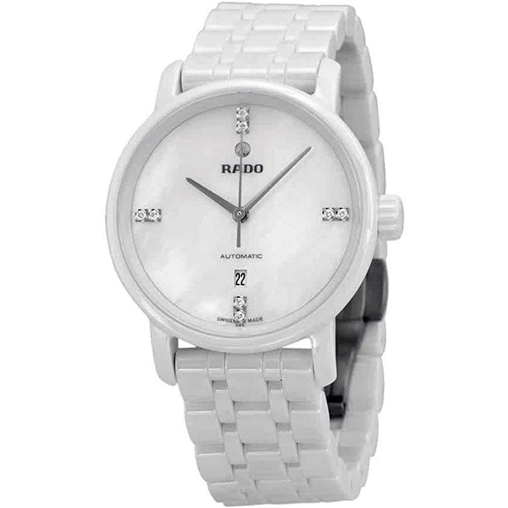 Rado Diamaster Automatic Mother Of Pearl Dial White Ceramic Ladies